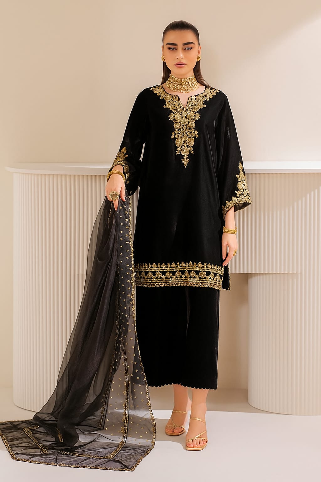 Baroque Black Velvet Collection Replica - SHRENZ